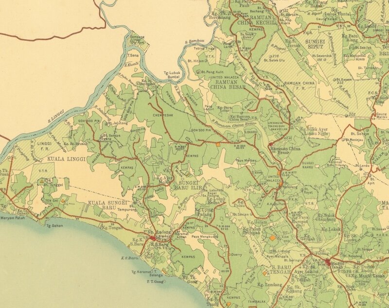 Malacca (West), 1937 - Historical Maps | Economic History Malaysia